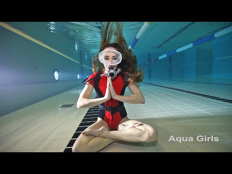 Scuba Diving Meditation Girl Underwater