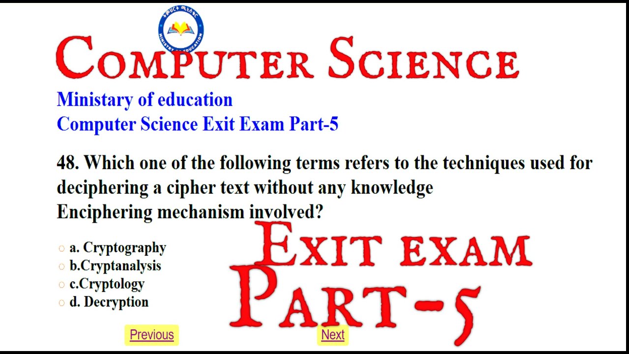 Computer science exit exam part -5 - YouTube