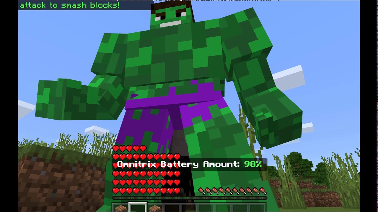 HULK Addon Mcpe Hulk Smash!! - YouTube