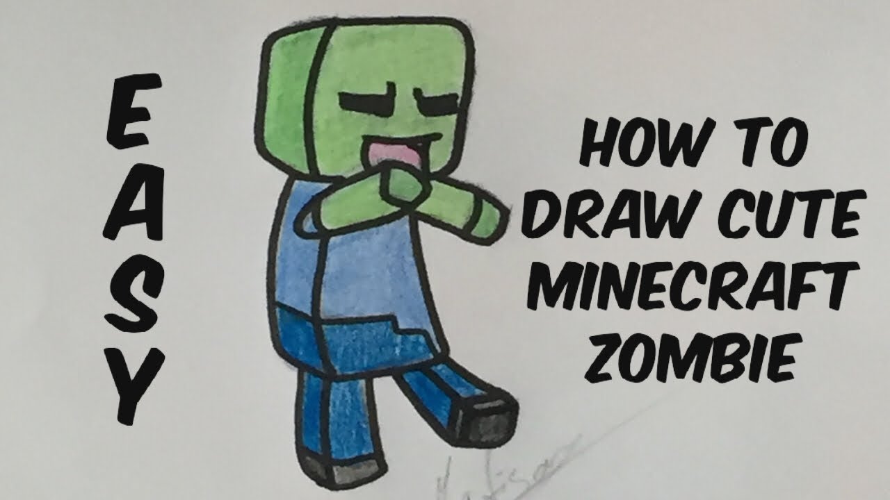 HOW TO DRAW "CUTE" MINECRAFT ZOMBIE! - YouTube