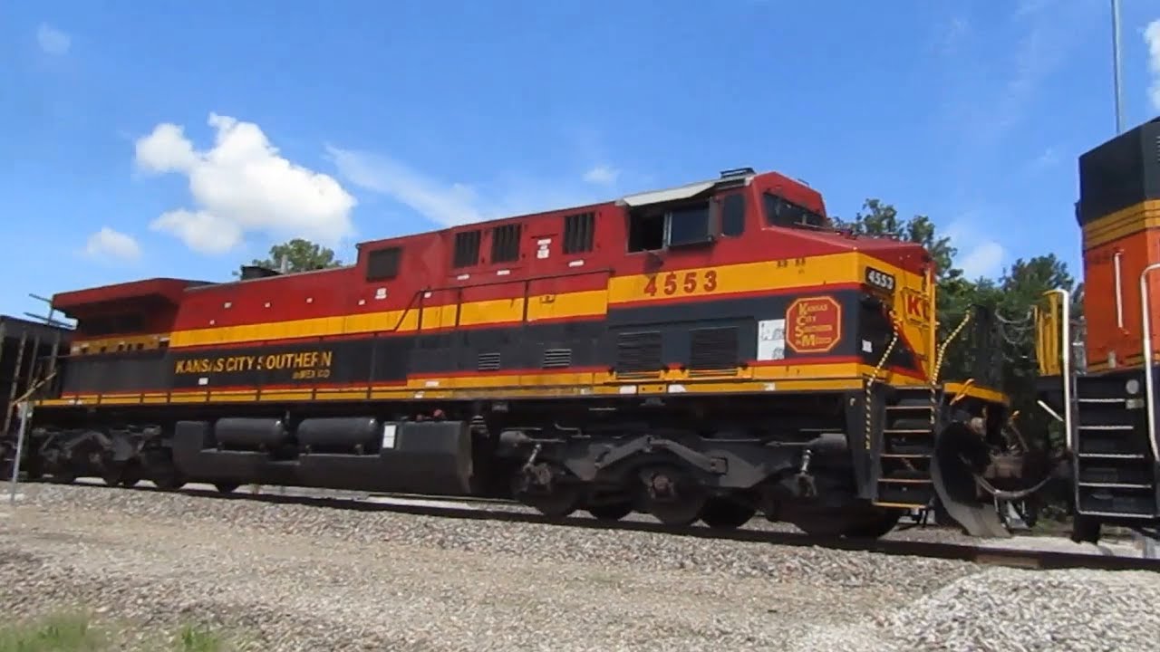 KCSM 4553 trails on BNSF Coal Train - YouTube