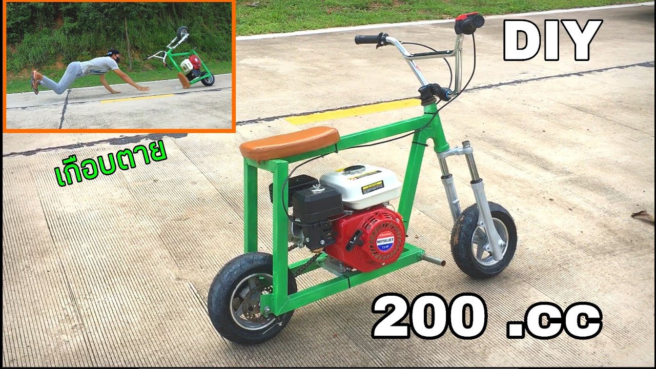 Build a 200cc mini bike engine.สร้างมินิไบค์เครื่องสูบน้ำ 200cc โครตแรง ...