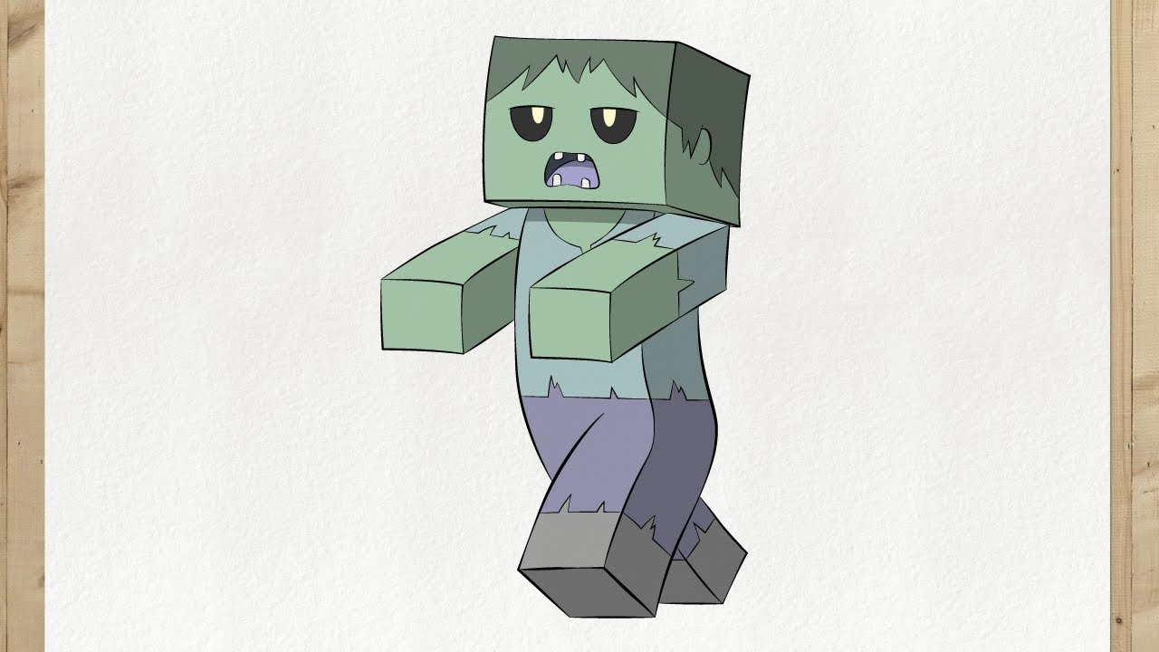 Como dibujar un ZOMBIE DE MINECRAFT paso a paso FACIL y rapido - YouTube