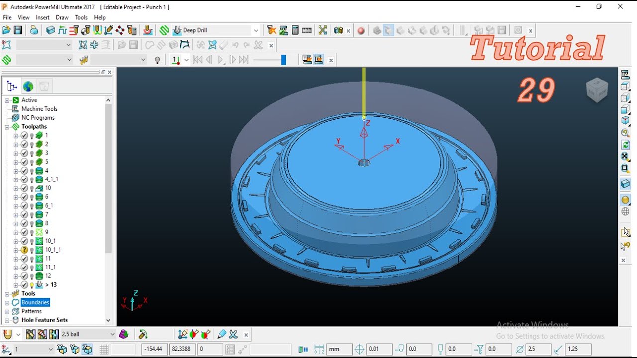 Autodesk Power mill 2017 Punch Programming Mold Completed Tutorial ...