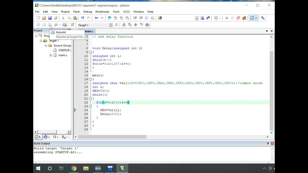 How to interface 7 segment display with 8051 - YouTube