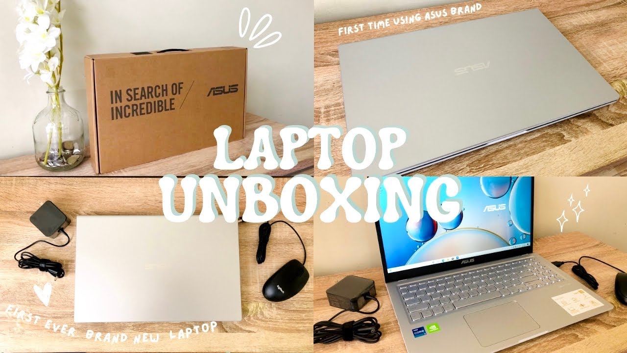 aesthetic unboxing of my first brand new laptop 🙈| Asus X515... 💻 ...