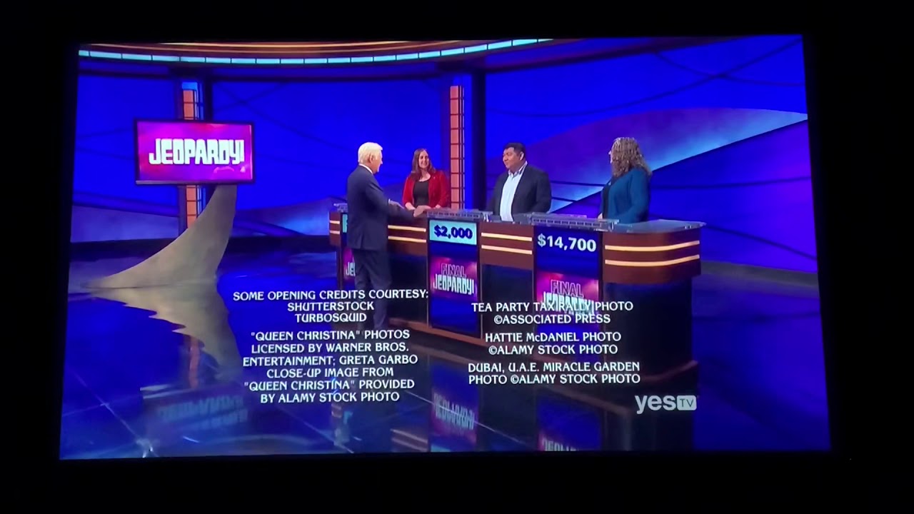 Jeopardy (short) end-credits - Karen Farrell Day 9 (1/7/20) - YouTube