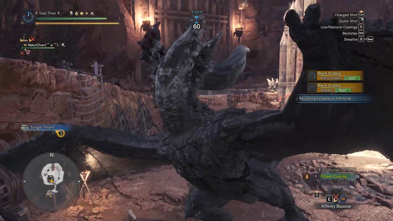 MHW Black Diablos vs Bow 1'22 | Monster Hunter World PC - YouTube