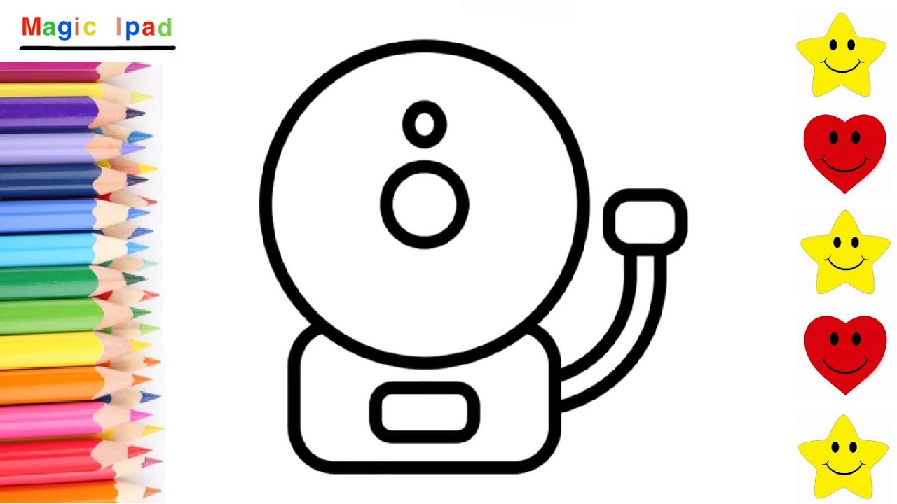 Como dibujar un TIMBRE DE COLEGIO | dibujos para niños 💓⭐ How to draw a ...