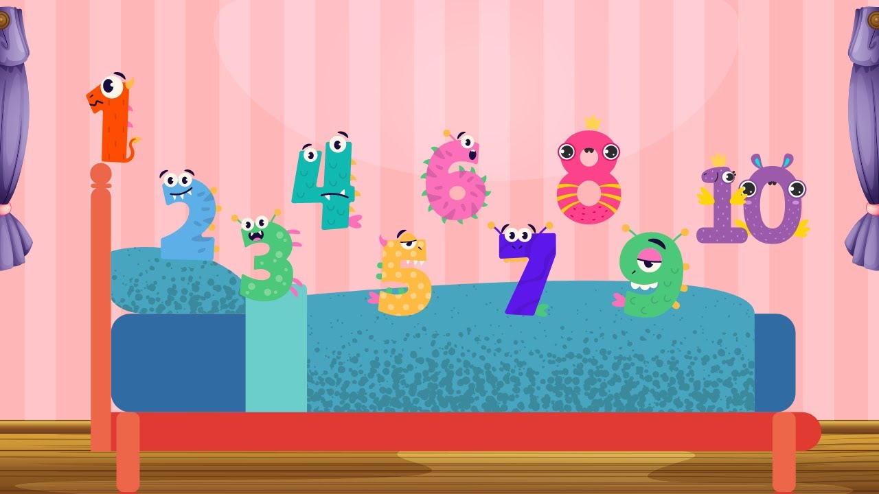 Ten Little Numbers Jumping on the Bed | Number Song for Kids |Nursery ...