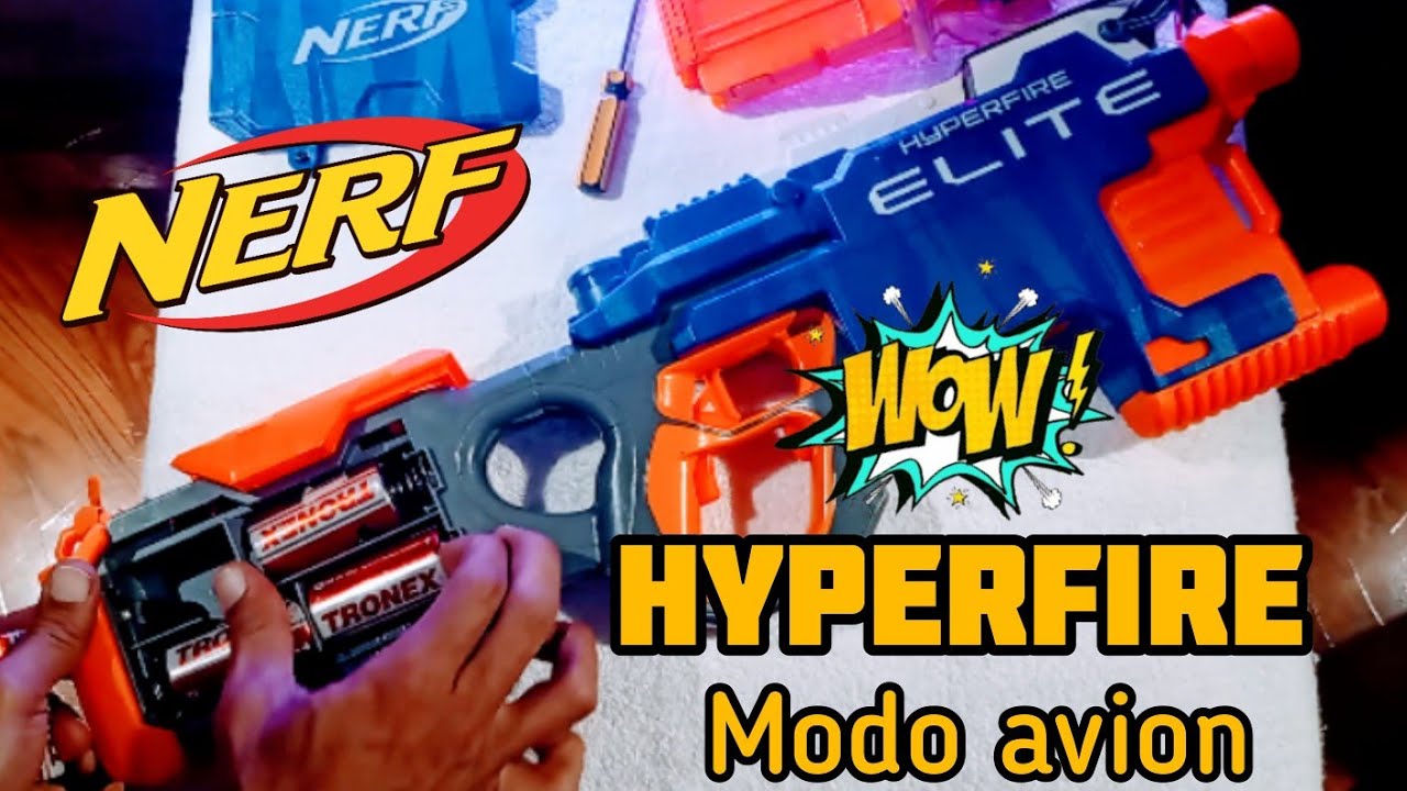 nerf hyperfire elite / N strike/wow modo avión - YouTube