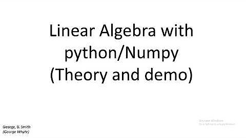 Linear Algebra with python/Numpy(Matrices and determinant) - YouTube