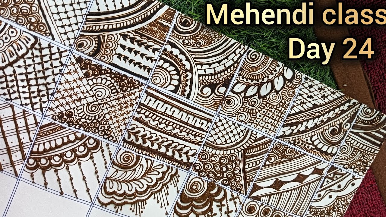 Mehendi class Day 24..Basic to bridal mehendi course 2024..How yo learn ...
