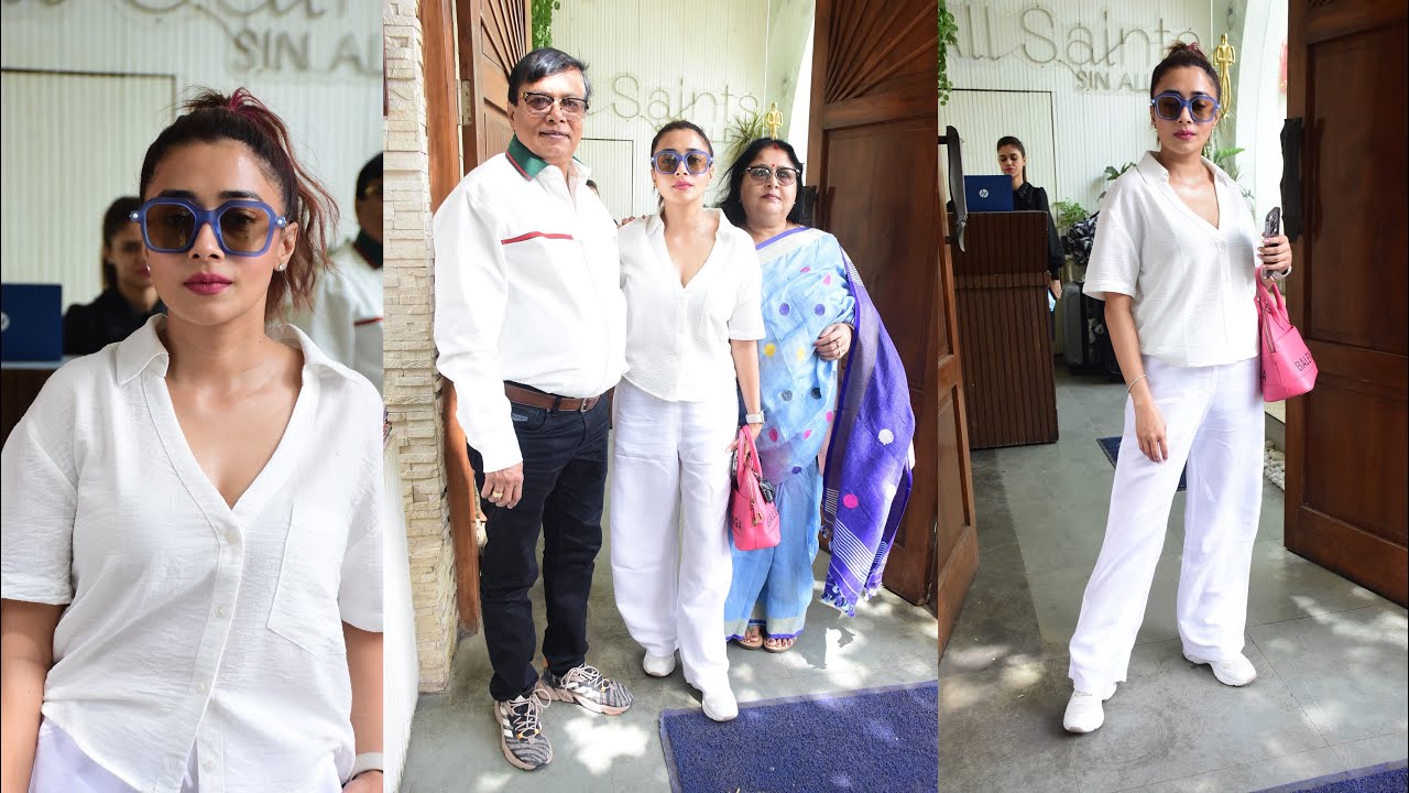 Tina Datta with family spotted at Bandra for lunch - YouTube