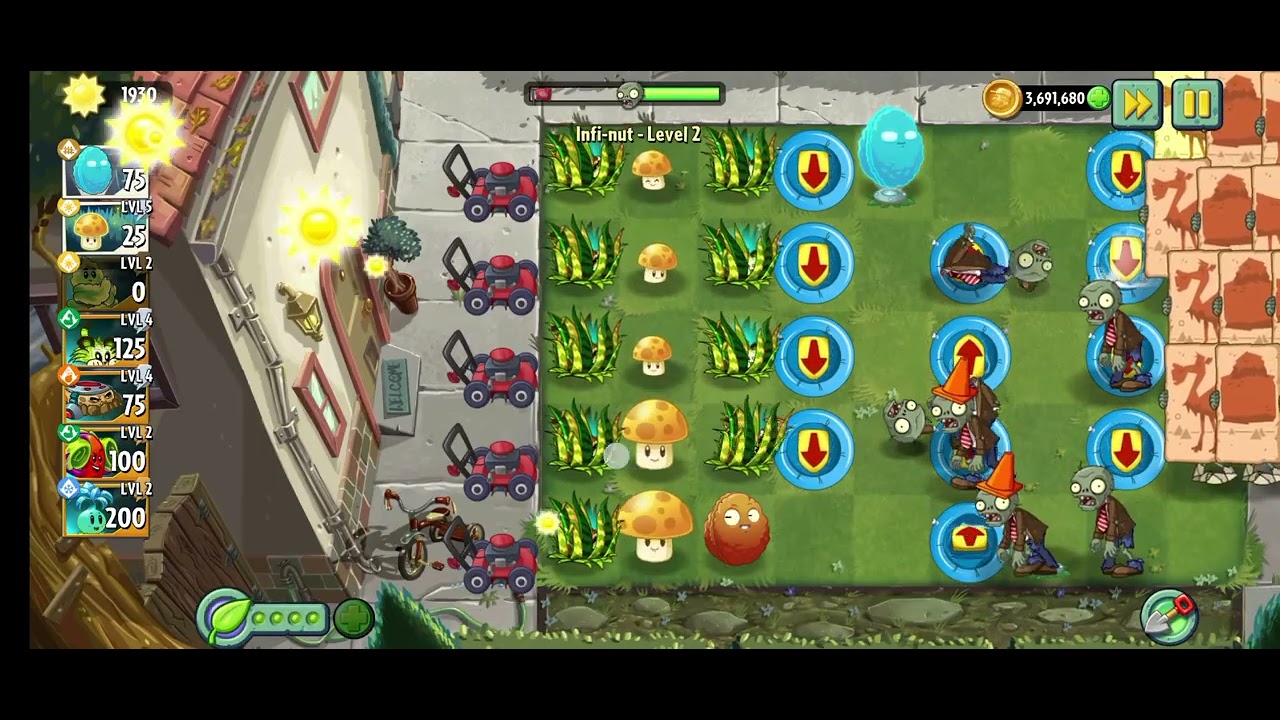 İnfi nut in action ! New plant nursery pvz2 plants vs zombies 2 - YouTube