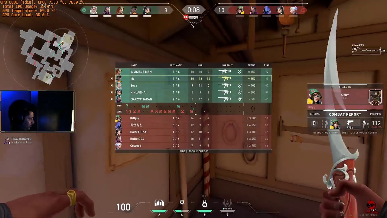 Valorant GPU RTX 2060 super and CPU Ryzen 7 5800X check....Test Stream ...