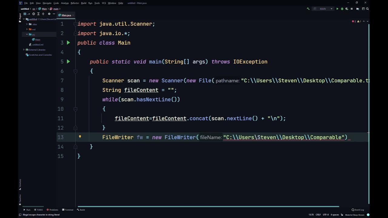 Java Scan Export Text File-FileWriter Class-hasNext-next Method - YouTube
