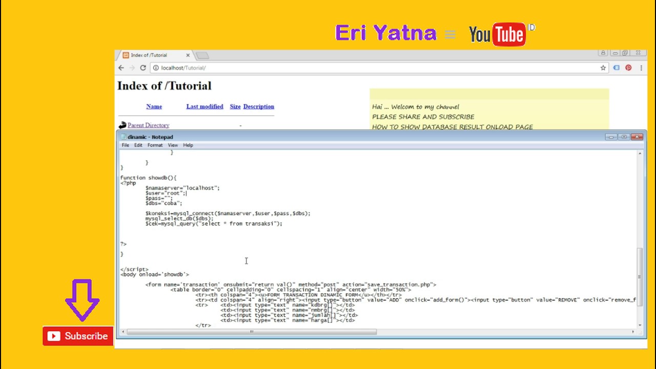 [WEB PROGRAMMING] SHOW DATABASE RESULT ONLOAD PAGE - YouTube