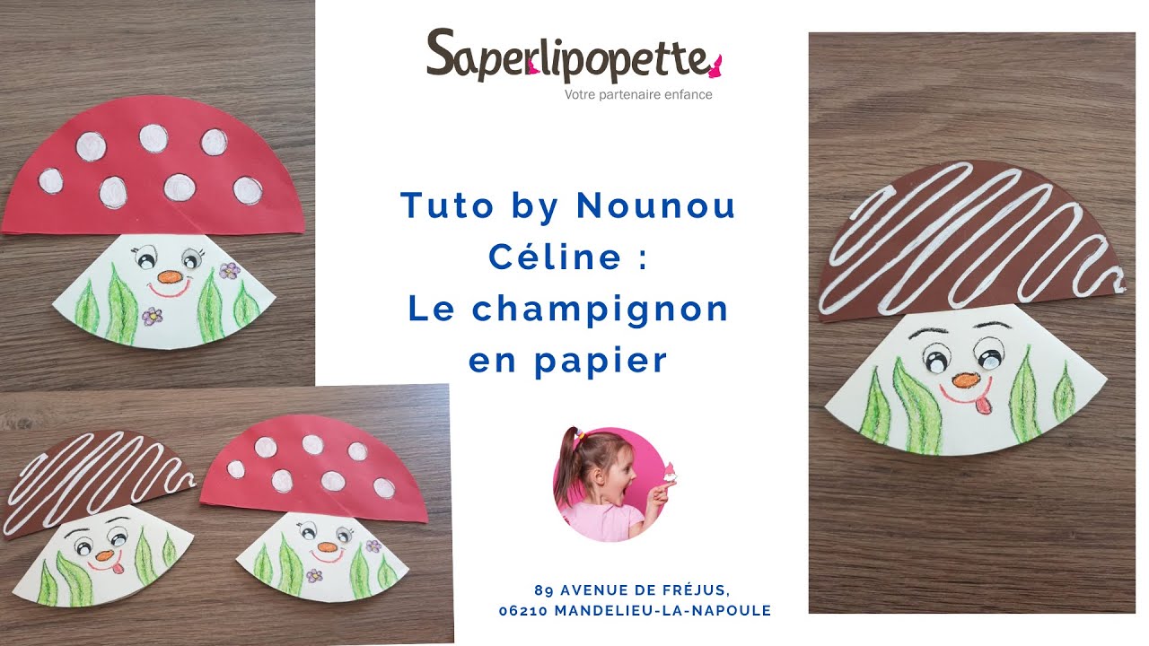 Tuto : Champignon en papier - Garde d'enfant - Nounou à domicile - YouTube