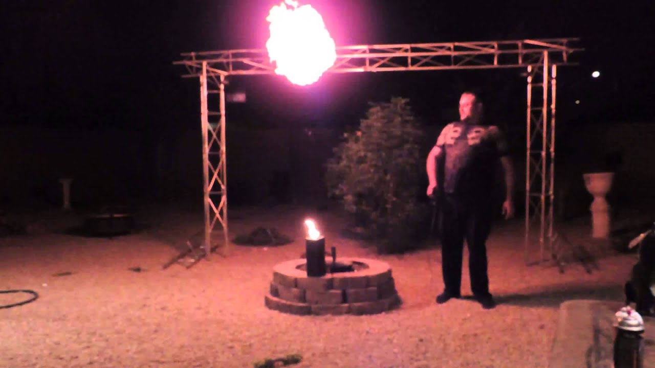 PYROTECHNIC TEST(Homeade Flame Projector) - YouTube