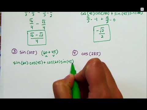 Algebra II Ch13-3 Part A - Finding Exact Values Using the Sum ...