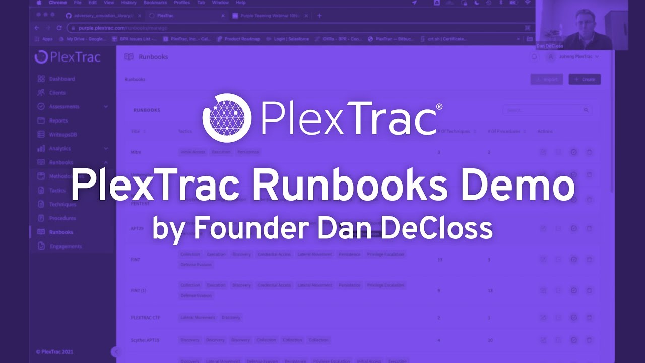 PlexTrac Runbooks Demo by Founder Dan DeCloss - YouTube