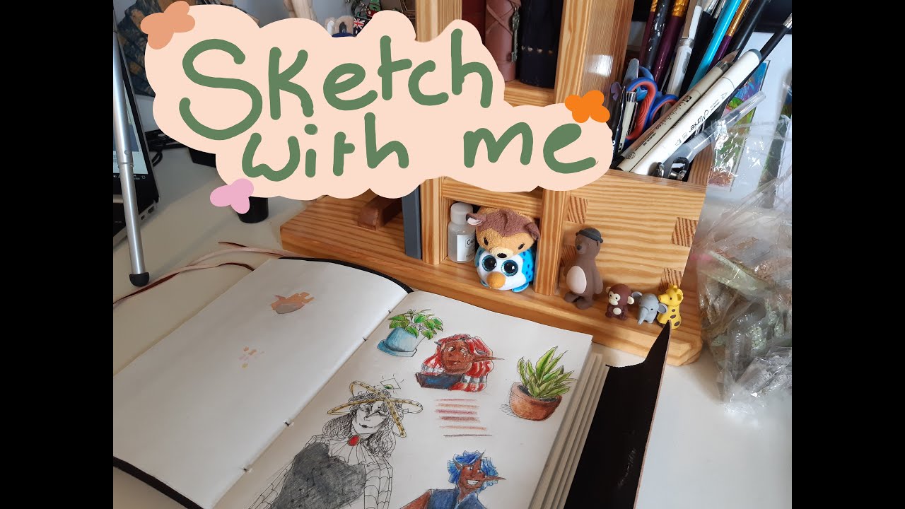 DRAW WITH ME | chatting and SKETCHBOOK spread - YouTube