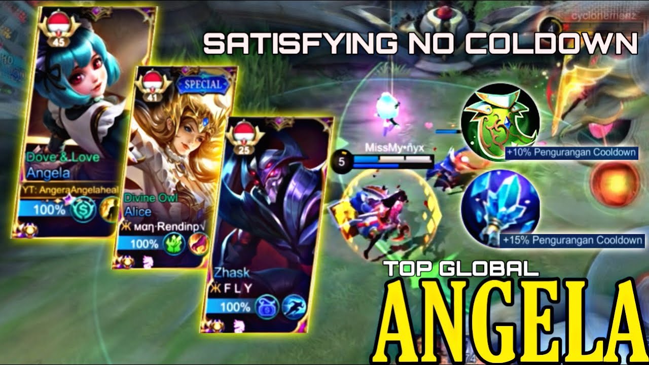 PUSH RANK PAKAI ITEM PENGURANGAN COLDOWN ! Mobile Legends - ANGELA TOP ...