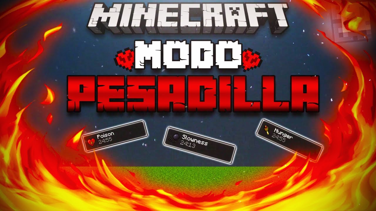 MINECRAFT en MODO PESADILLA 💀 - YouTube