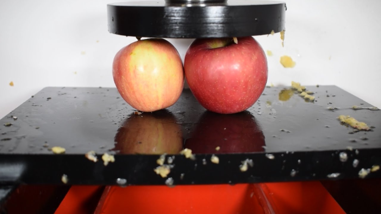 hydraulic press an apple / H-Press - YouTube