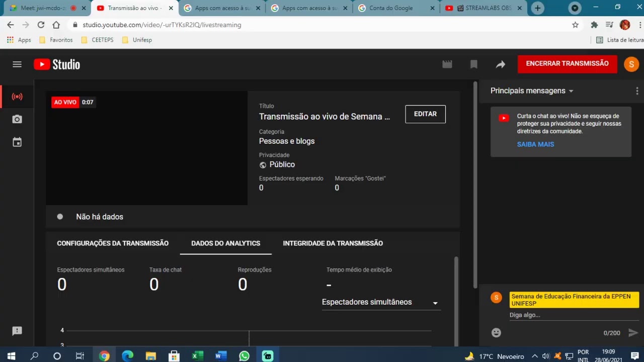 Transmissão ao vivo de Semana de Educação Financeira da EPPEN UNIFESP ...