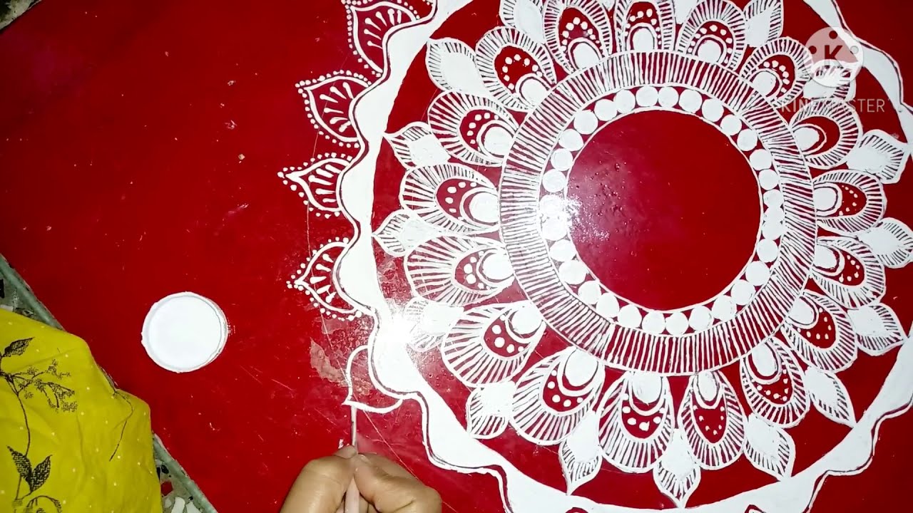 easy aipan design/ uttrakhand traditional aipan design/ aipan art - YouTube