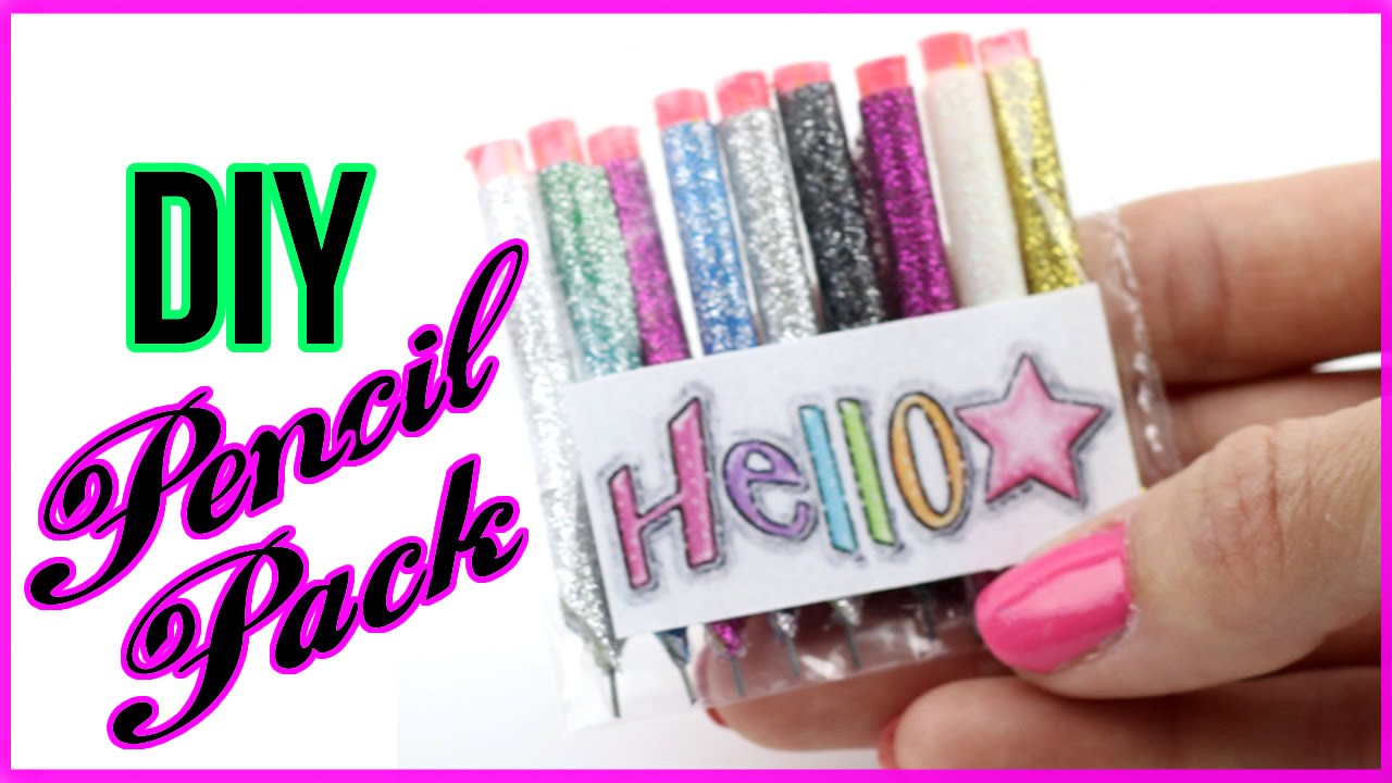 DIY Miniature Pencil Pack [working pencils] Tutorial ~ Glitter - Doll ...