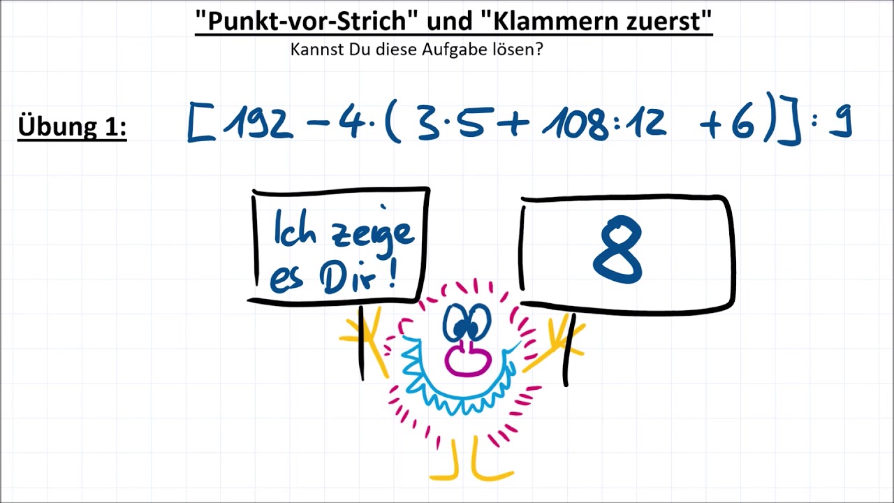 Übung # 2, Innere Klammer zuerst und Punkt vor Strich - YouTube