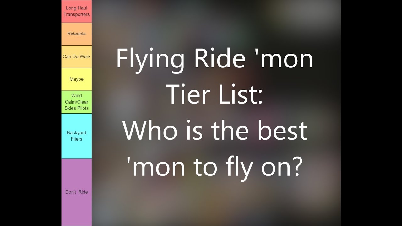 Flying Type Ride Pokémon Tier List Video: Which Flying 'mon Is the Best ...