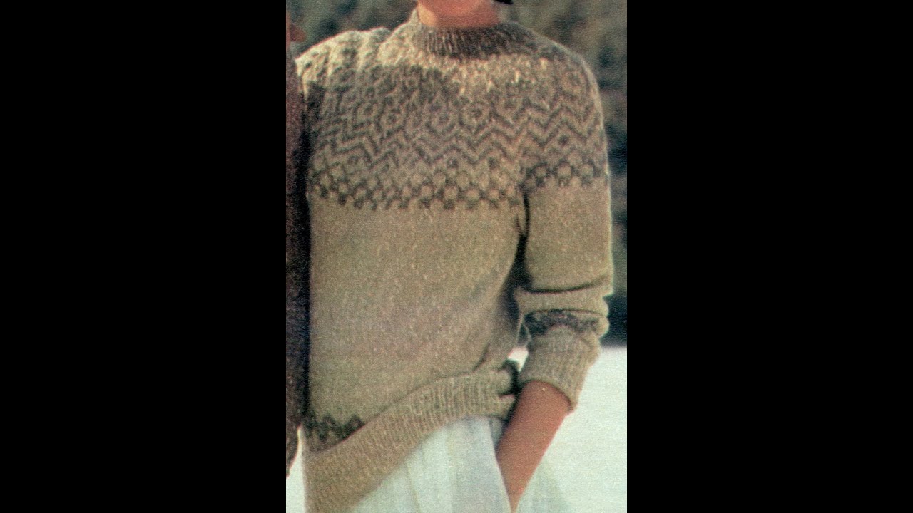 Gráficos para tejer jersey con dibujo nórdico - YouTube