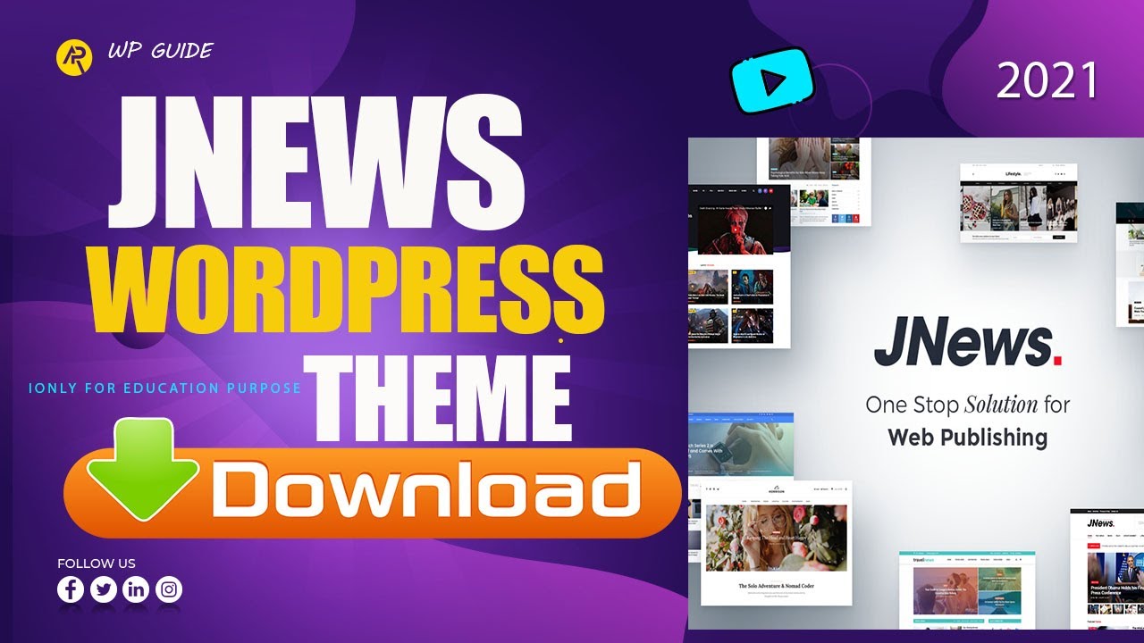jnews newspaper wordpress theme free download with jnews tutorial - YouTube