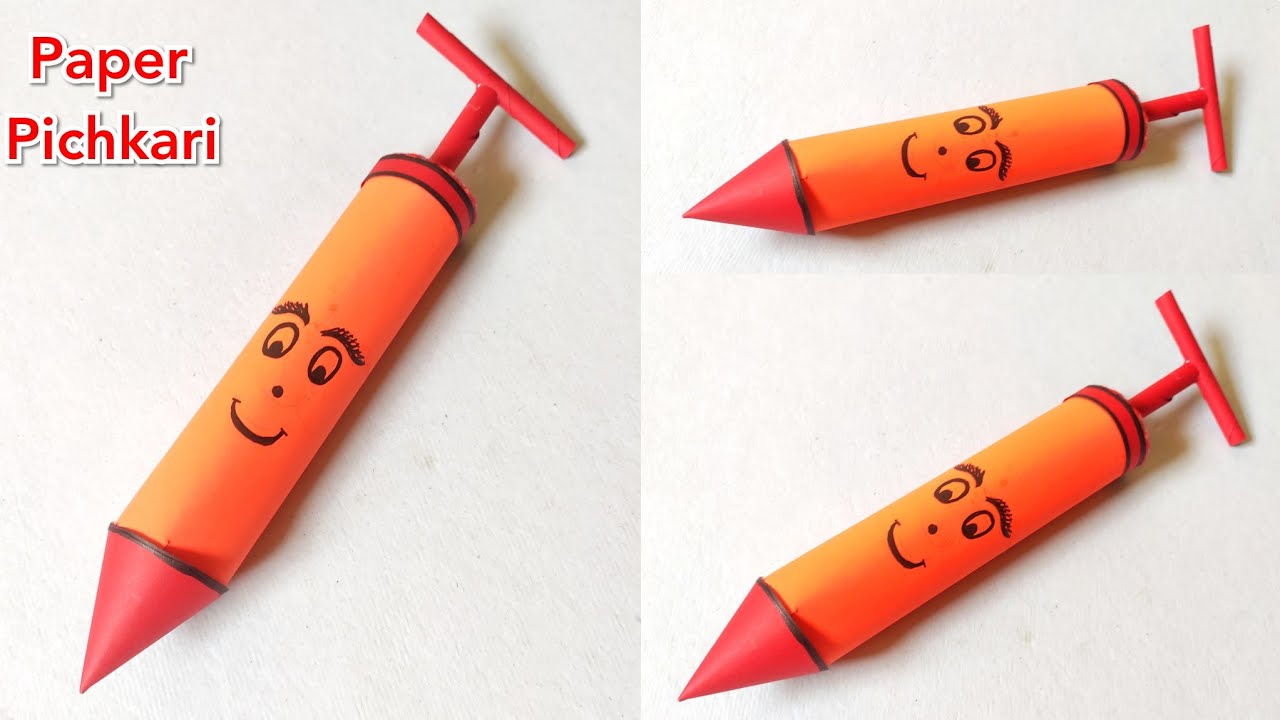 Papar Pichkari For Holi | Pichkari Making | Holi Card Watargun Making ...