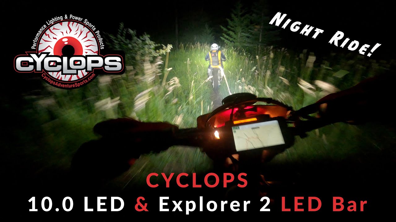 Single Track Night Ride - Cyclops 10.0 LED & Explorer 2 Light Bar - YouTube