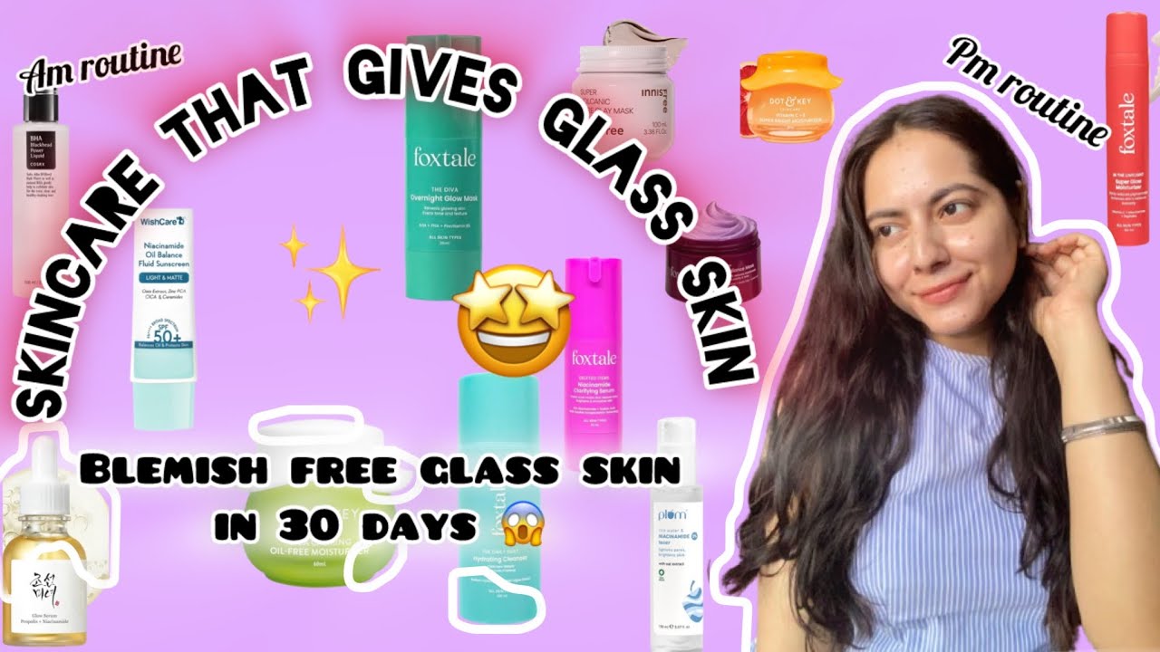 Skincare routine for glass skin in 30 days - YouTube