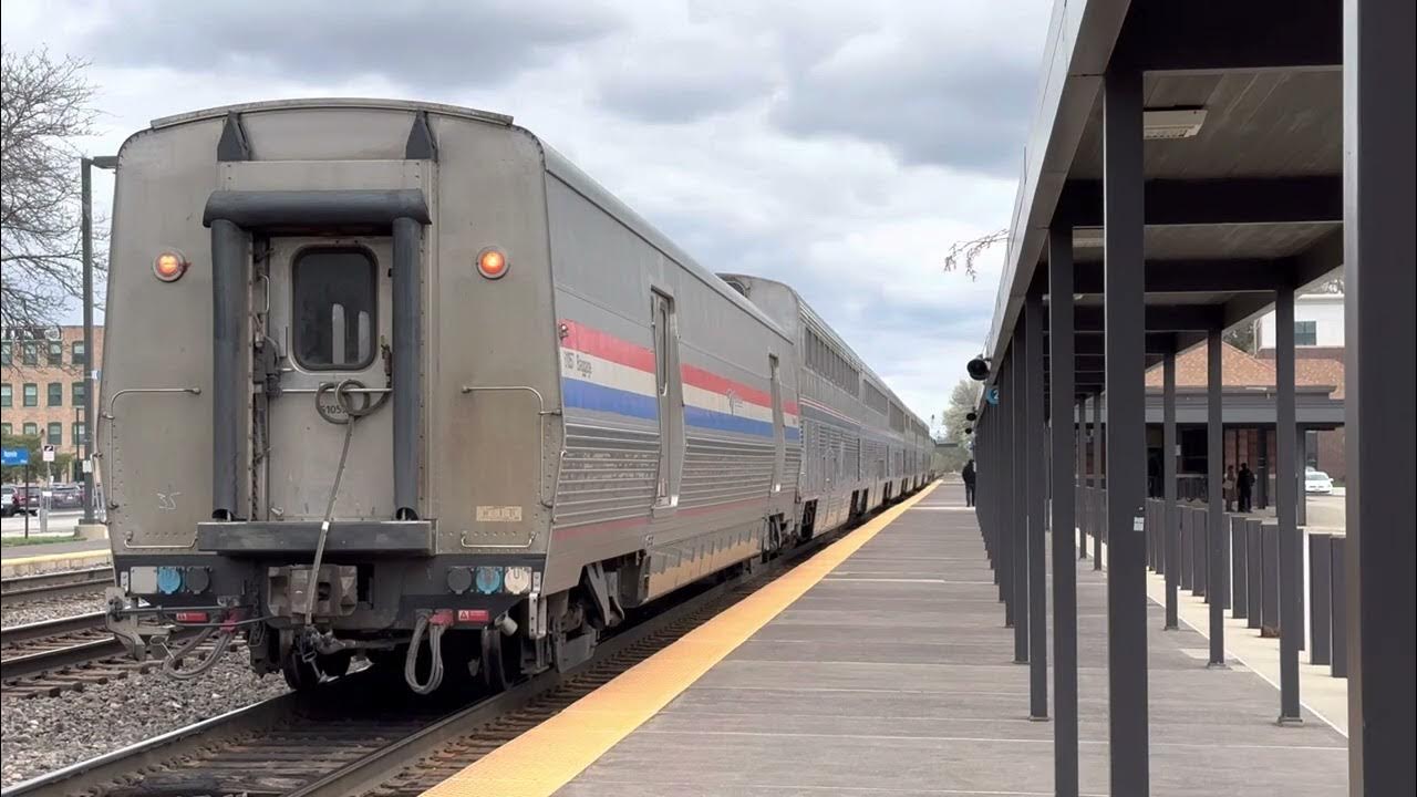 Amtrak Southwest Chief # 4 station stop at Naperville - YouTube