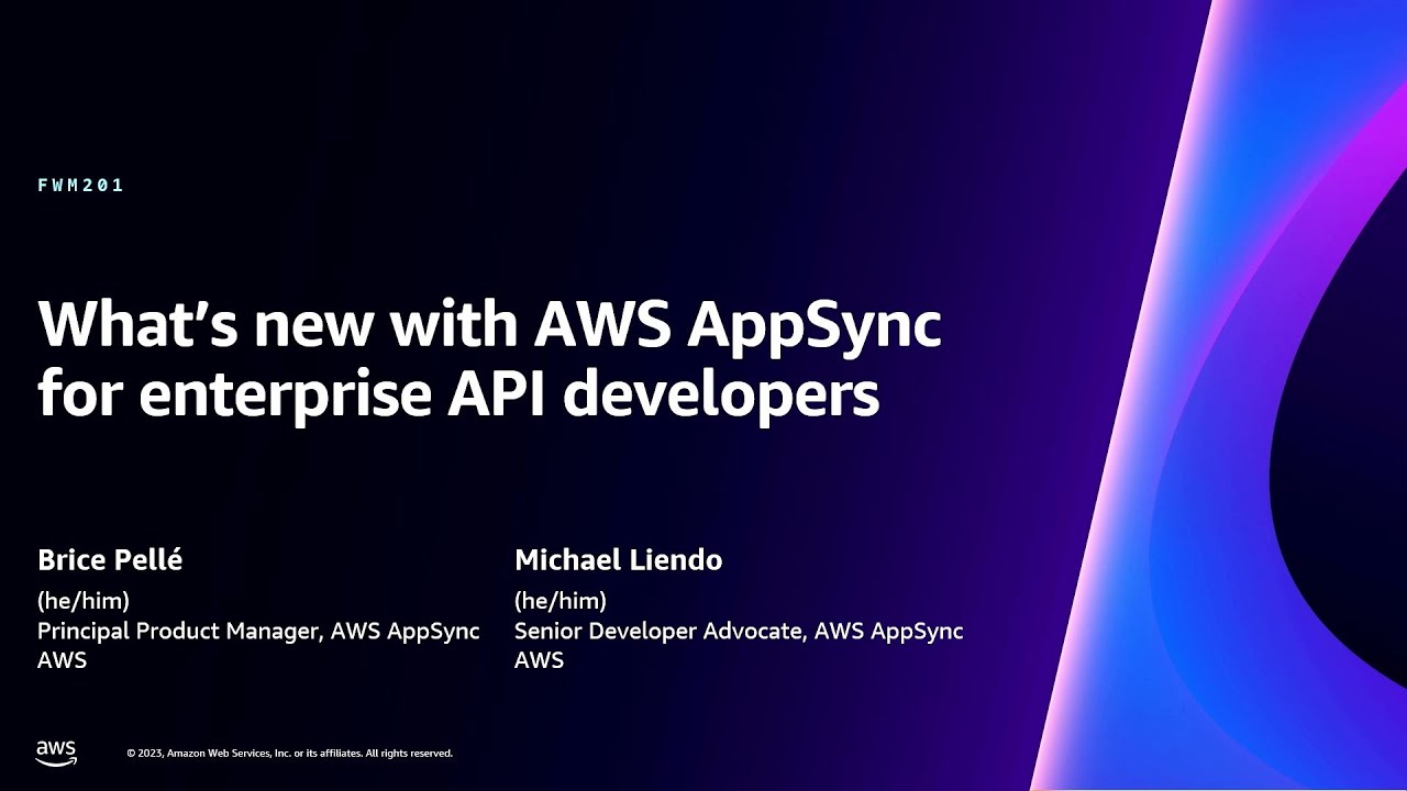 AWS re:Invent 2023 - What’s new with AWS AppSync for enterprise API developers (FWM201) - YouTube