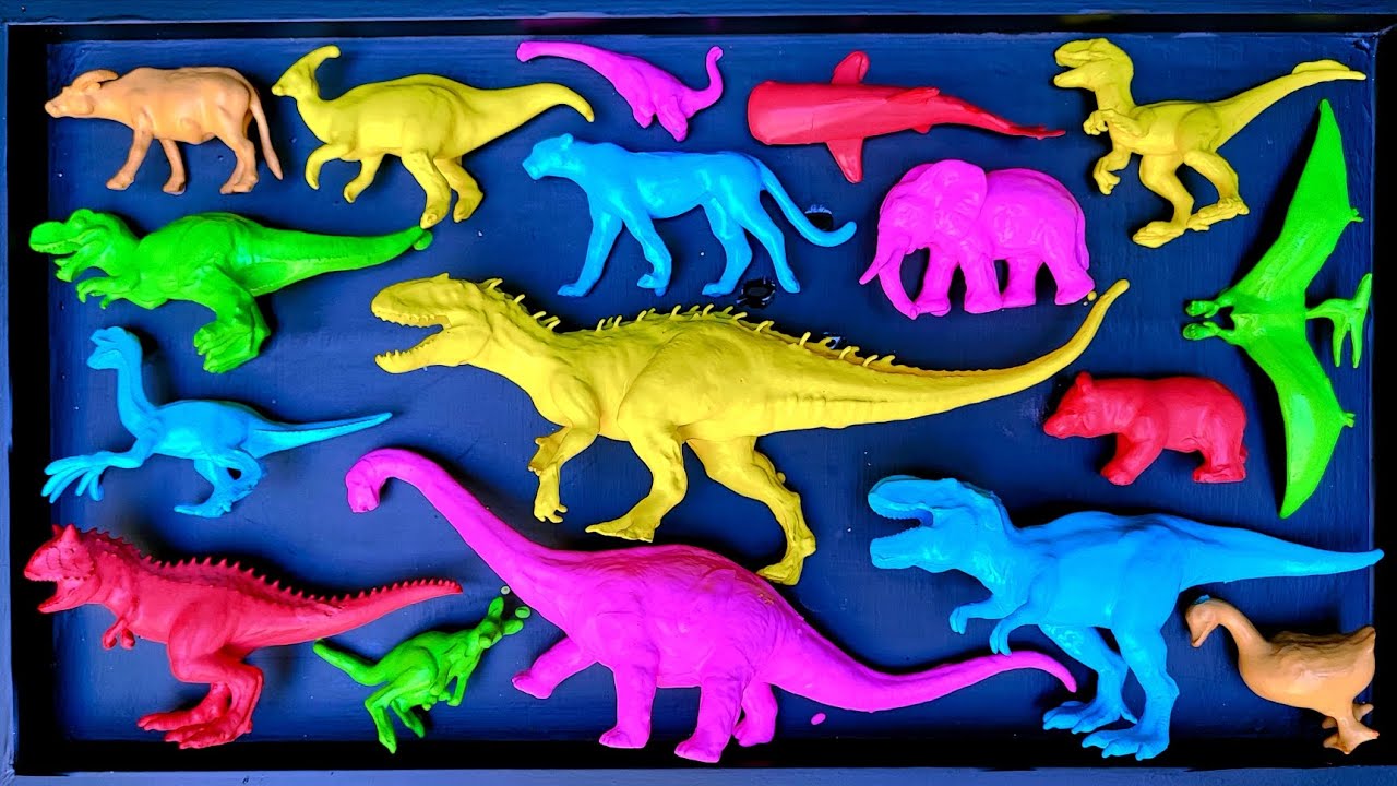 clean up the muddy animals of jurassic world velociraptor, tirex ...