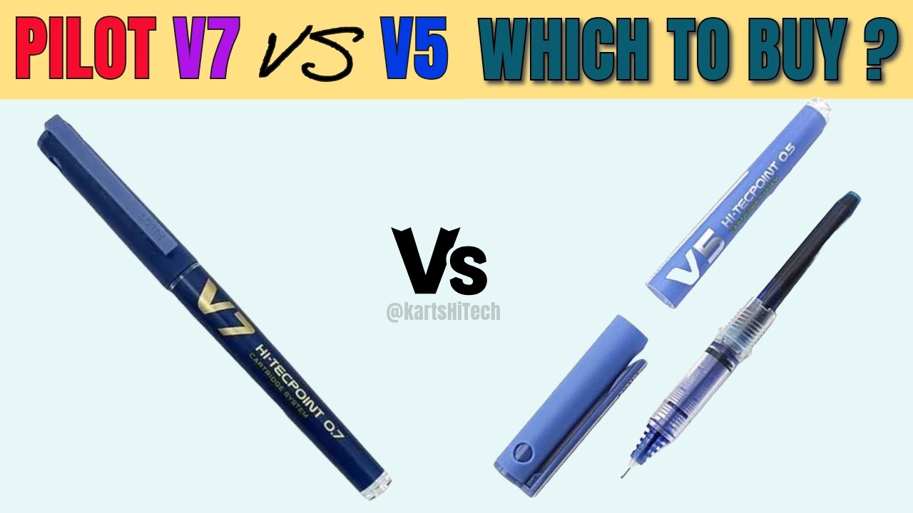 Pilot V7 vs V5 Pens in Rs.60/- | which to Buy? #pilot #pen #v7 #v5 ...
