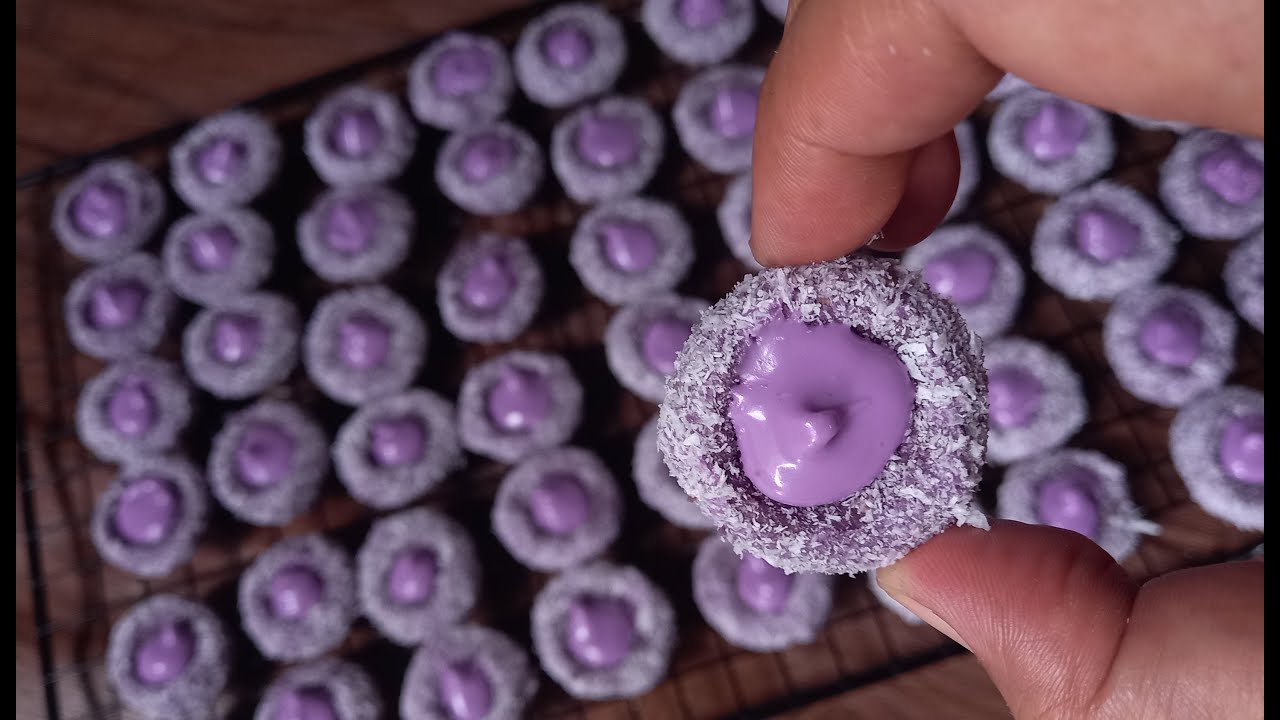 Taro cheese coconut cookies||kue kering cantik yang menarik - YouTube