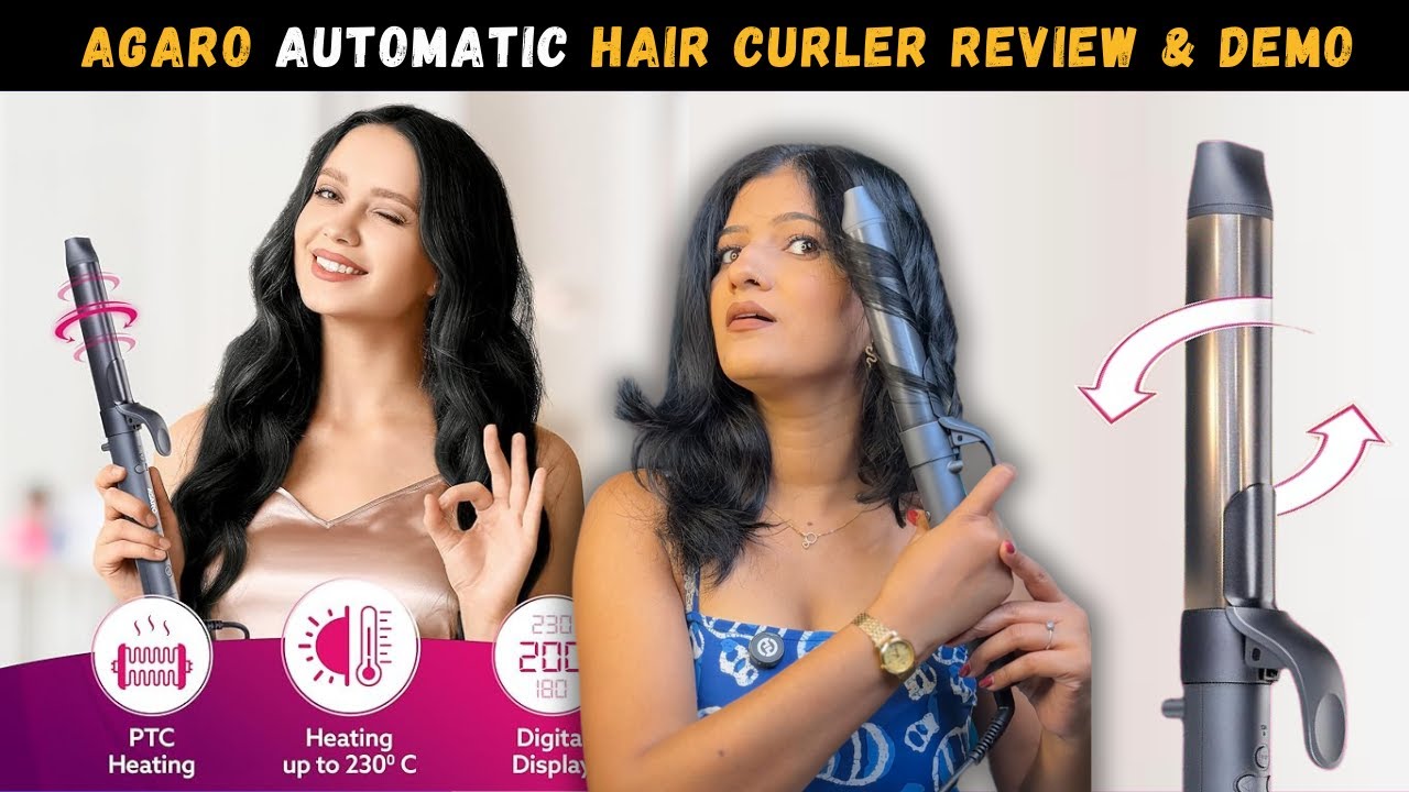 Automatic Hair Curler From Amazon | Automatic hair curler review | AGARO Prima Rotating Hair ...