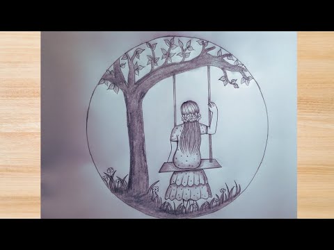 Raja festival pencil drawing//Pencil drawing//Raja pencil drawing//Girl ...