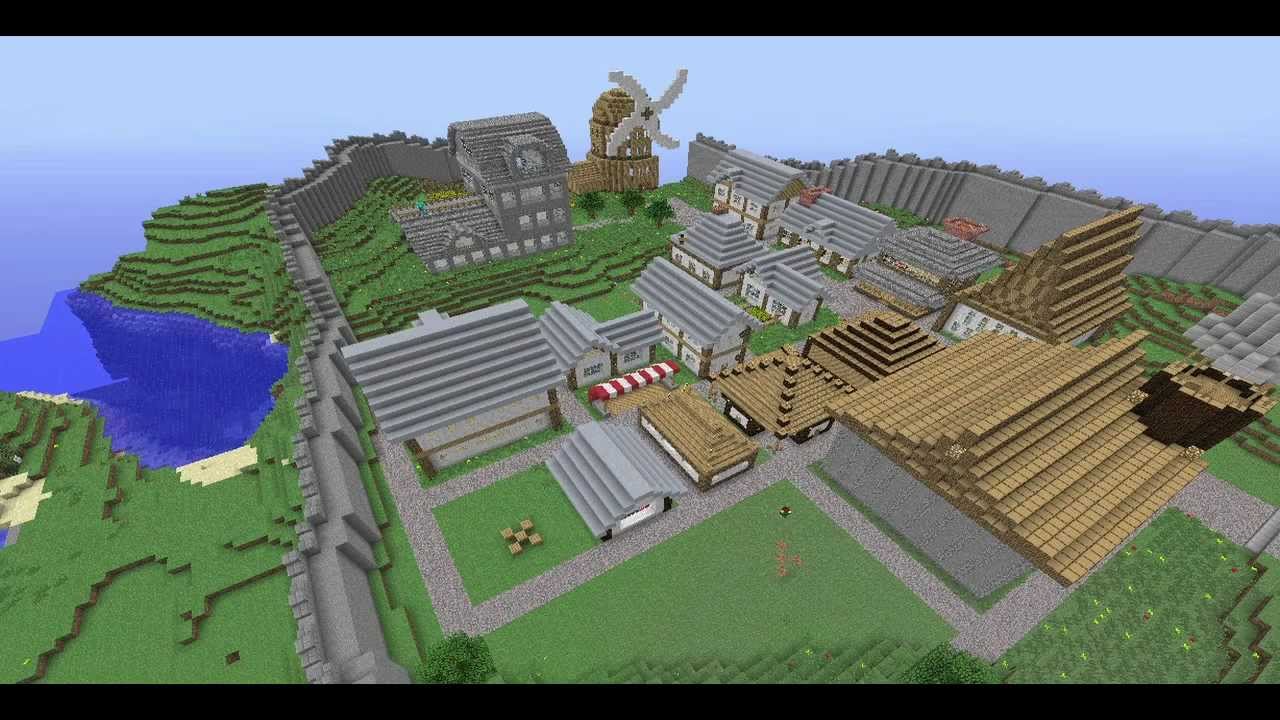 Minecraft:: Castle Town Timelapse - YouTube