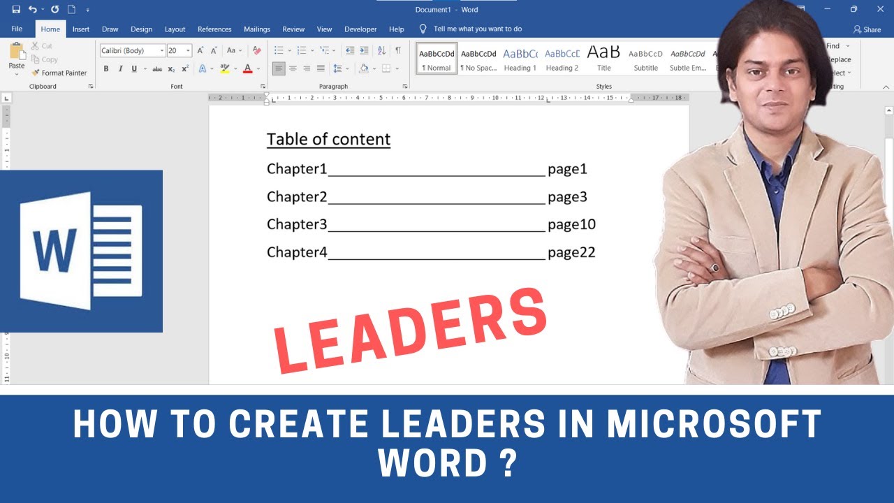 How To Create Leaders In Microsoft Word YouTube How To Create Leaders In Microsoft Word YouTube