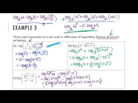 4.4 - Properties of Logarithms Part 1 - YouTube